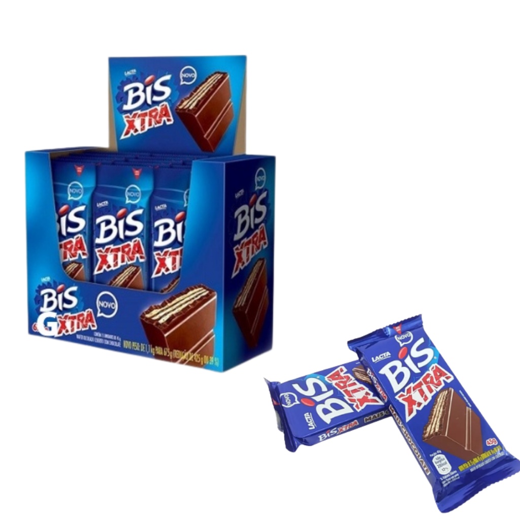 Caixa de Chocolate Bis Xtra Wafer Recheado C/24un - Escolha o Sabor ...