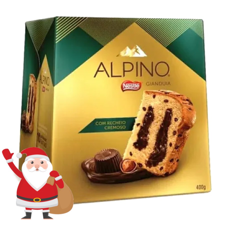 Chocotone de Natal Nestle Alpino Gianduia com Recheio 400g | Shopee Brasil