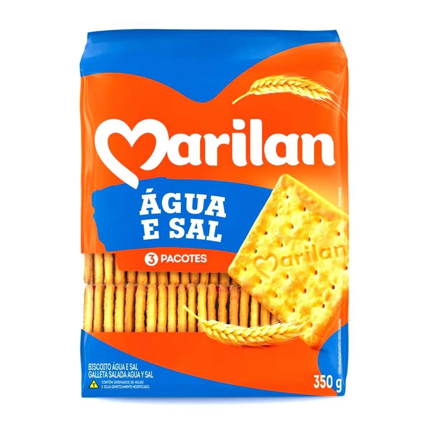 Biscoito Agua E Sal Marilan Bolacha Salgada Pacote 350g | Shopee Brasil
