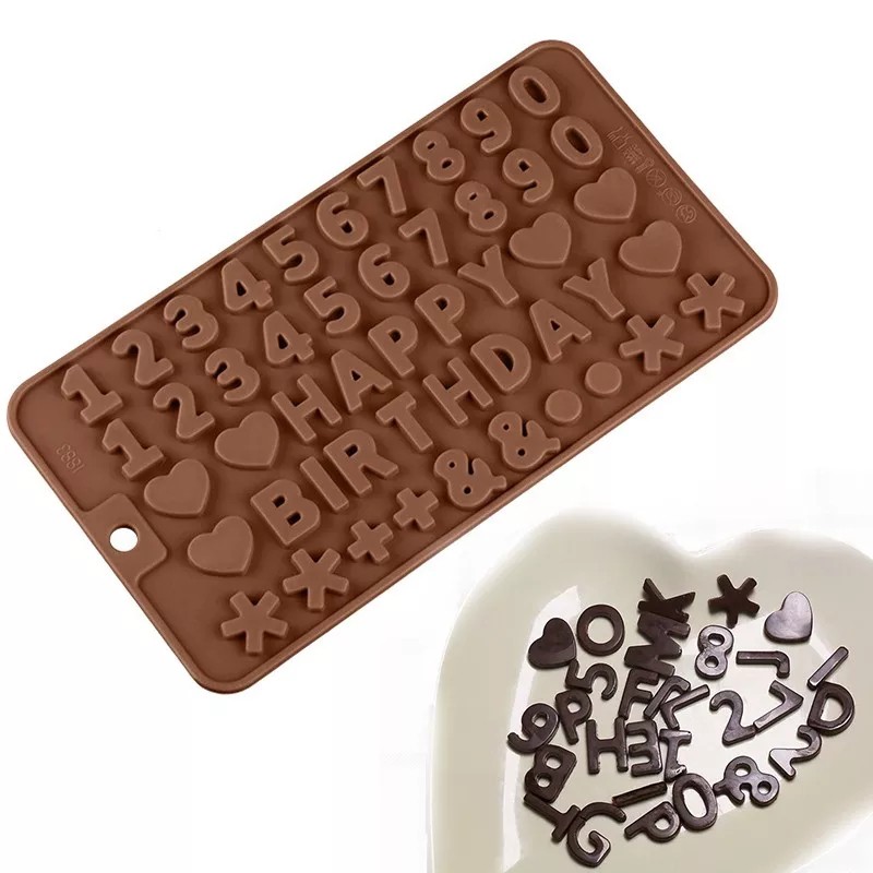 Forma Molde Silicone Letras Alfabeto Números Bolos Chocolate | Shopee ...