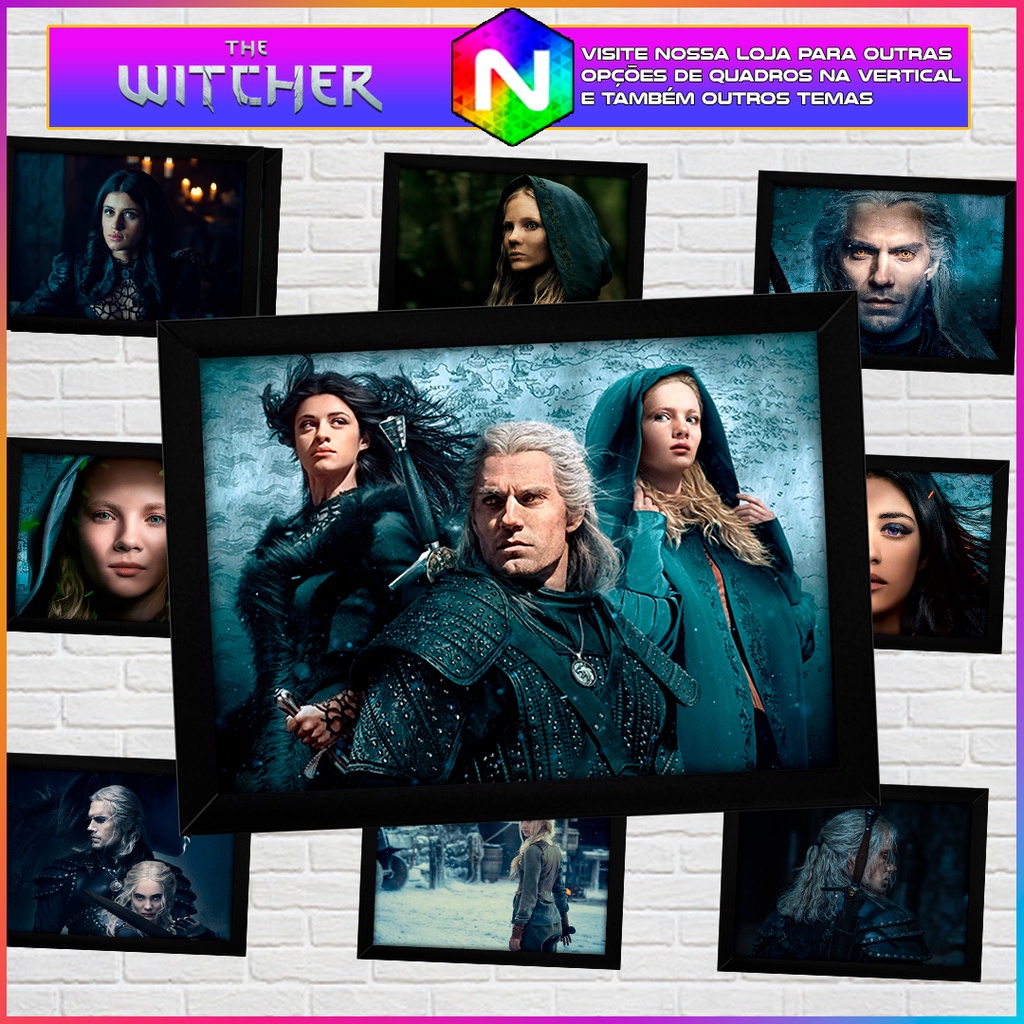 Quadro decorativo The Witcher Netflix Gerald Yennefer Ciri "parte 1" 21X29cm (A4) | Shopee Brasil