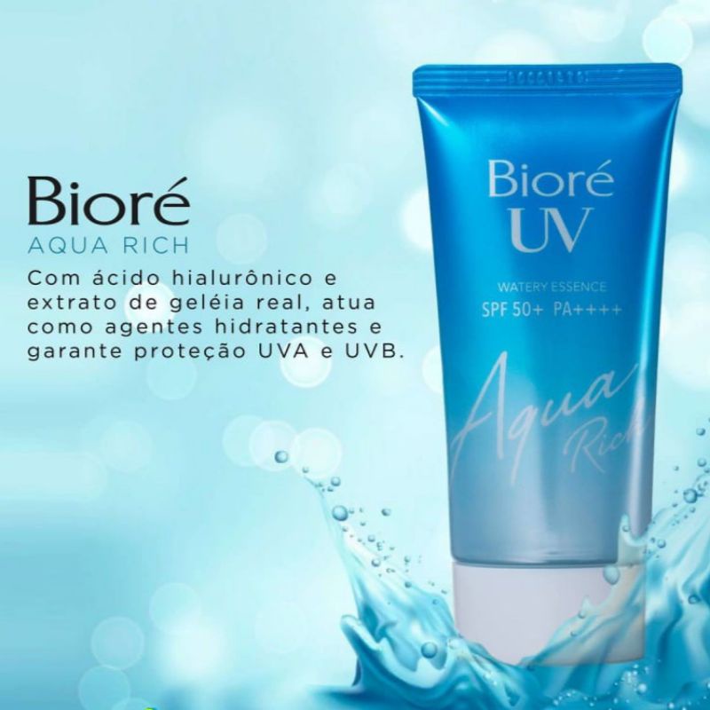 Protetor Solar Bioré Aqua Rich - FPS 50 - Protetor Solar Facial Pele ...