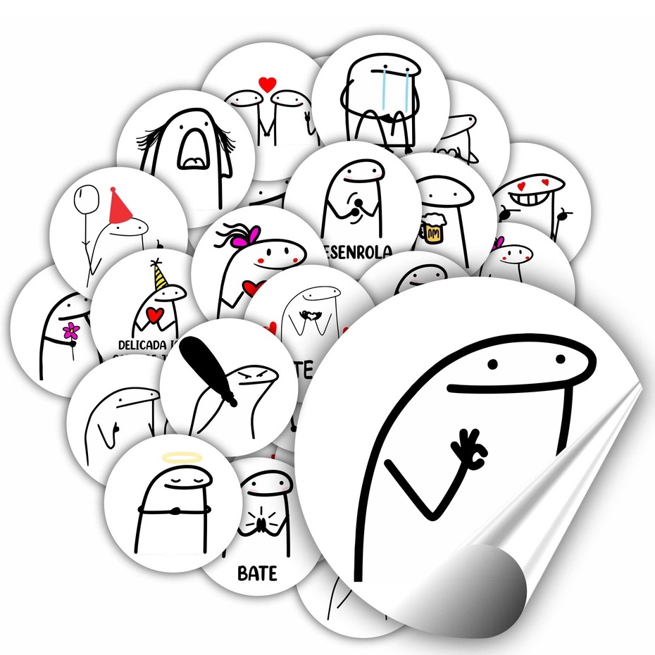 Flork Adesivos Kit com 30 unidades - Figurinhas meme whatsapp | Shopee ...
