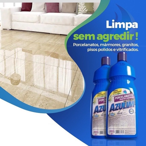 KIT Limpa Porcelanatos Granitos E Mármore Azulim Lavanda 750ml Com 2un ...