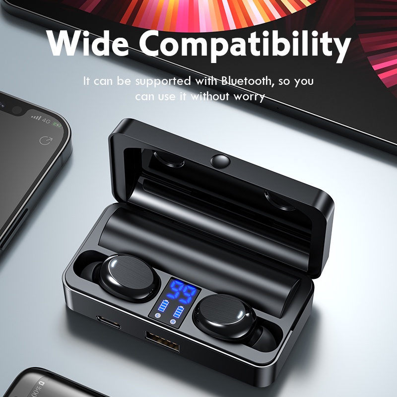 Fone De Ouvido P10 Sem Fio Bluetooth Tws Para Android Com Microfone ...