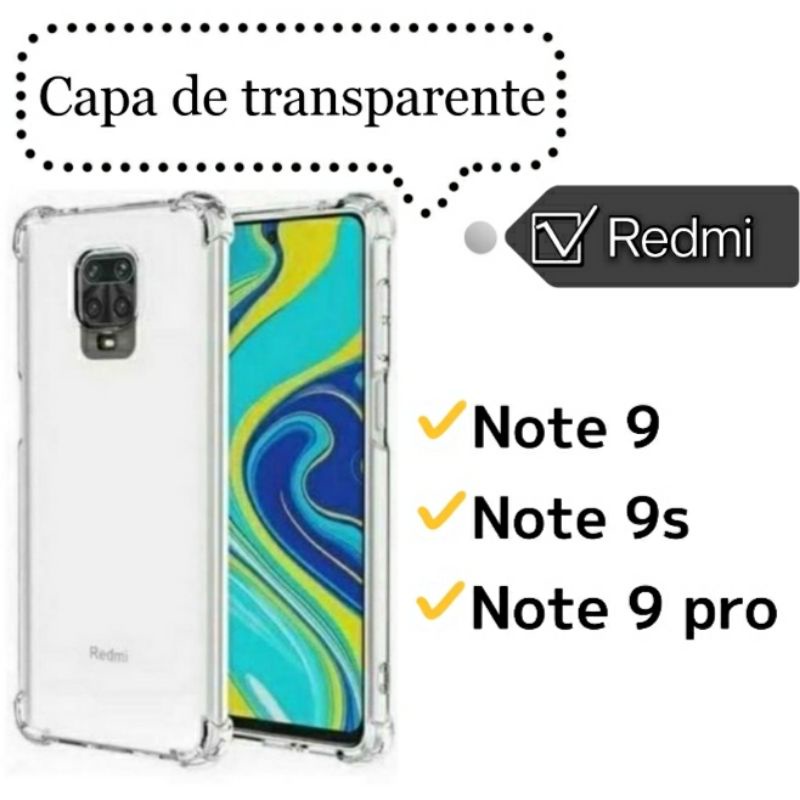 Case Capa Capinha Xiaomi Redmi Note 9s/ 9 Pro Note9 Not9 Tpu Anti Impacto Transparente | Shopee ...
