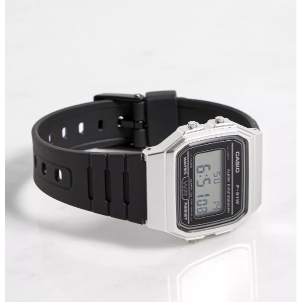 Relógio Original Casio F91W Vintage Black & Silver Watch | Shopee Brasil