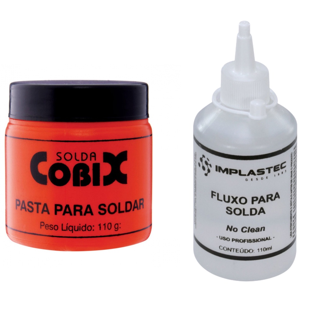 Pasta De Solda Cobix 110 Gramas + Fluxo Liquido No Clean Fluxo De Solda ...