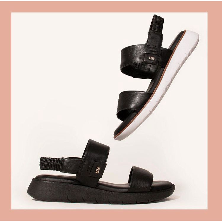 Papete Feminina Couro Preta Palmilha Gel | Shopee Brasil