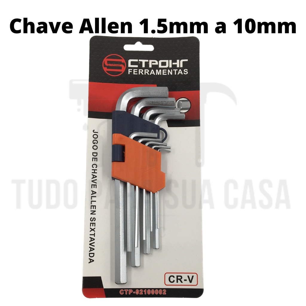 Chave Allen Sextavada Longa 1.5mm a 10mm - Cromo Vanádio | Shopee Brasil