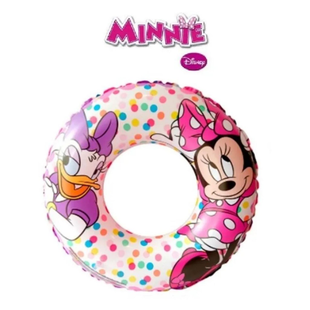 Boia Infantil Circular para Piscina Praia Minnie Inflável 56 cm Boia ...