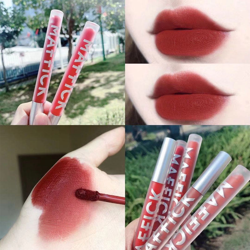 Batom Mate Veludo Coreano Feminino/Líquido À Prova D'água Brilho Labial ...