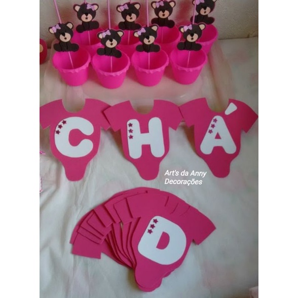 Varal de letras com roupinha Chá de Fraldas/ varal chá de fraldas ...