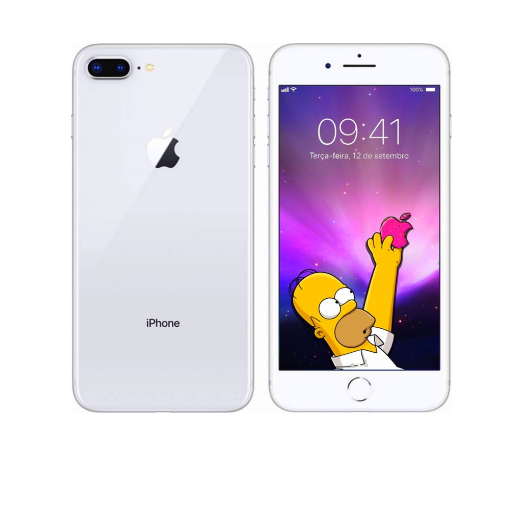 Celular iPhone 8 Plus | Branco | Com carregador | Bat 100% | Vitrine ...