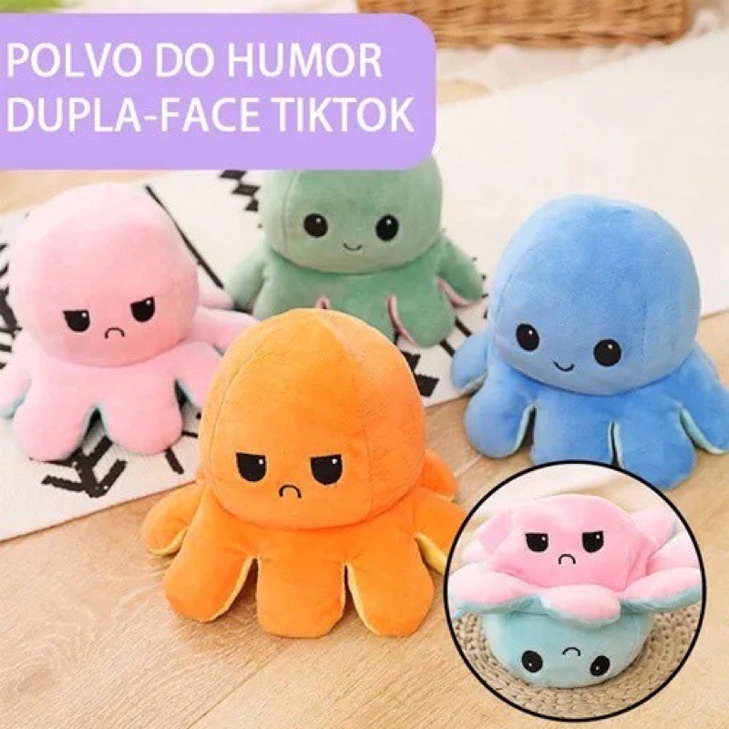 Polvo Polvinho Tiktok Humor Bravo Feliz Reversível Pelúcia promoção ... Polvo Polvinho Tiktok Humor Bravo Feliz Reversível Pelúcia promoção ...