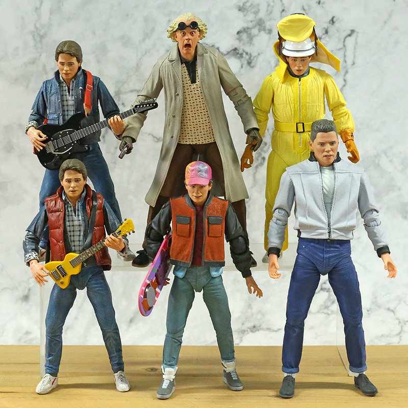 NECA Back To The Future Marty McFly Biff Tannen Dr. Brown 7'' Action ...