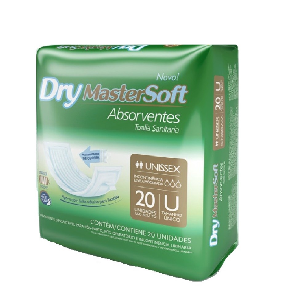 Absorvente geriátrico uso adulto Dry Master soft pacote com 20 unidades | Shopee Brasil
