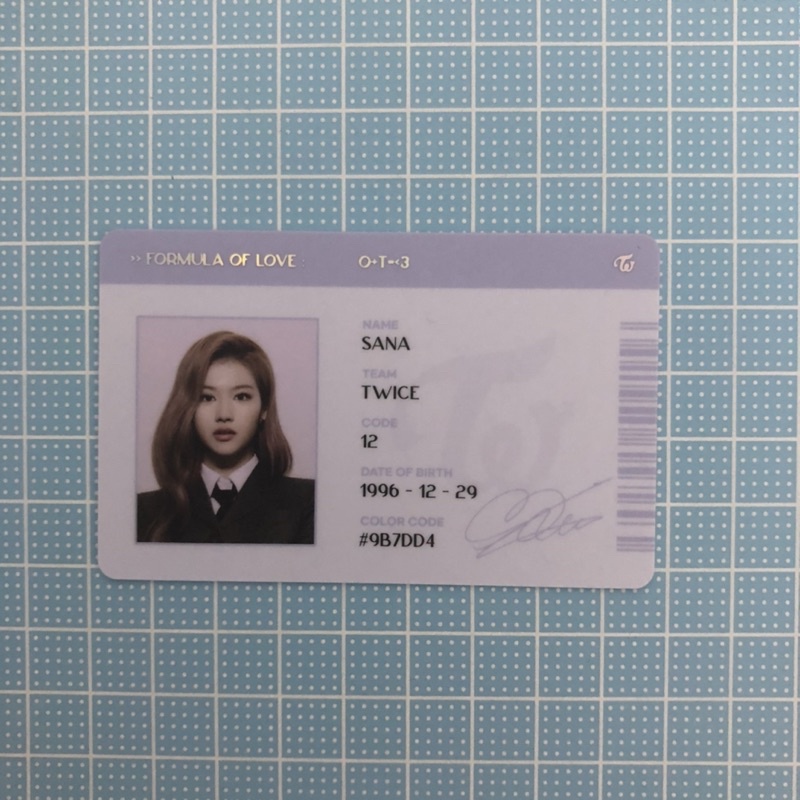 Twice Sana Formula Of Love ID Card | Shopee Brasil