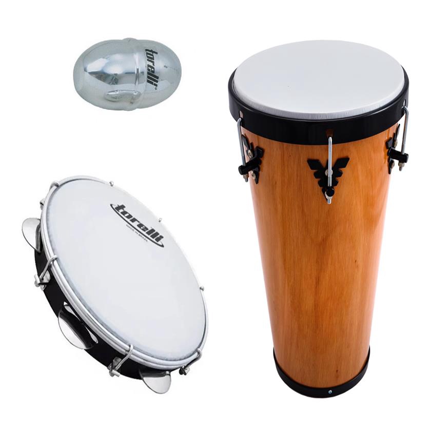 Kit Instrumentos de Samba Timba Madeira + Pandeiro + Ovinho Ganzá ...