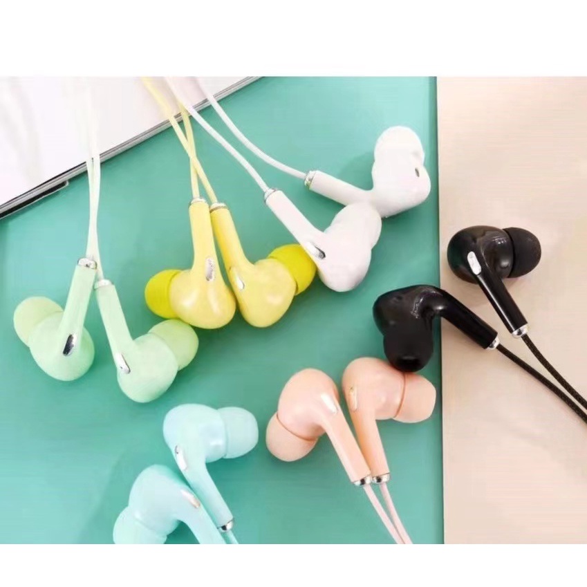 Fone de ouvido Macaron com microfone estéreo extra bass earphone ...