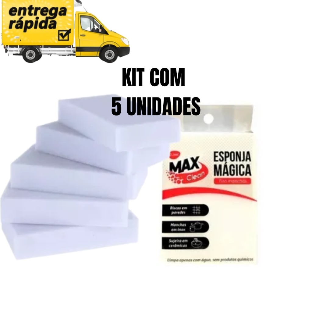 Kit 5 Esponjas Mágicas Remoção De Ferrugem e Limpeza Pesada Tira ...