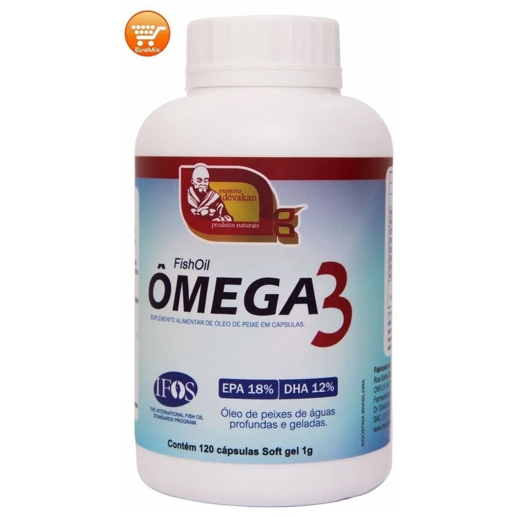 Ômega 3 matéria prima importada 120 Cápsulas 1g | Shopee Brasil