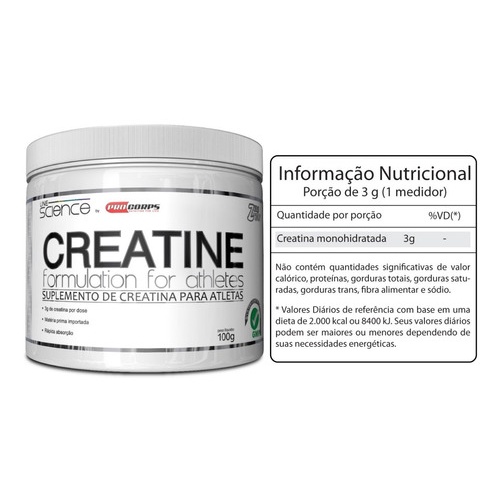 Creatina monohydrate procorps 100g | Shopee Brasil