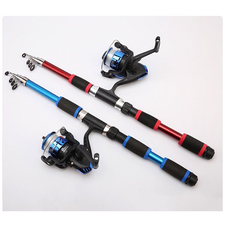 kit Vara Telescópica 1,50m/1,80m/2,10m 20lb + Molinete HB200 3 Rolamentos pesca | Shopee Brasil
