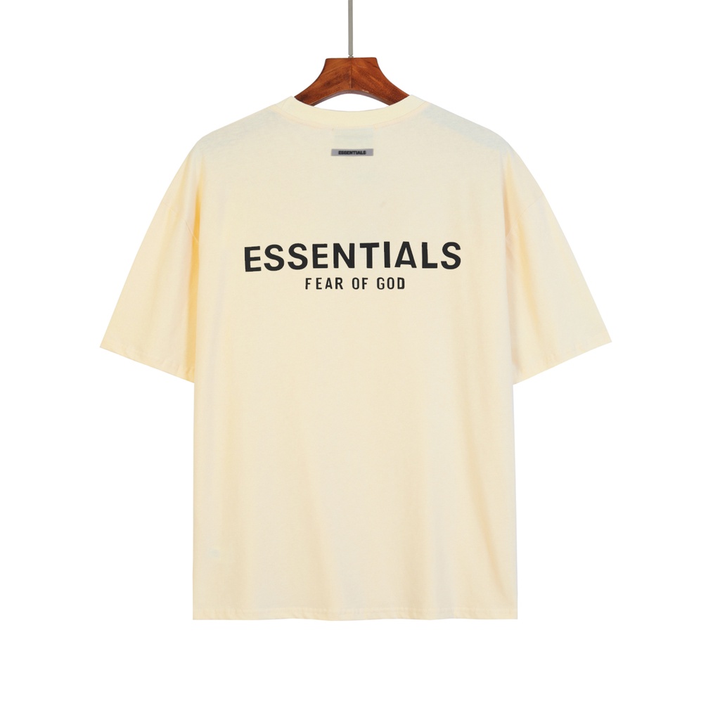 FEAR OF GOD FOG linha dupla ESSENTIALS letras gravadas manga curta ...