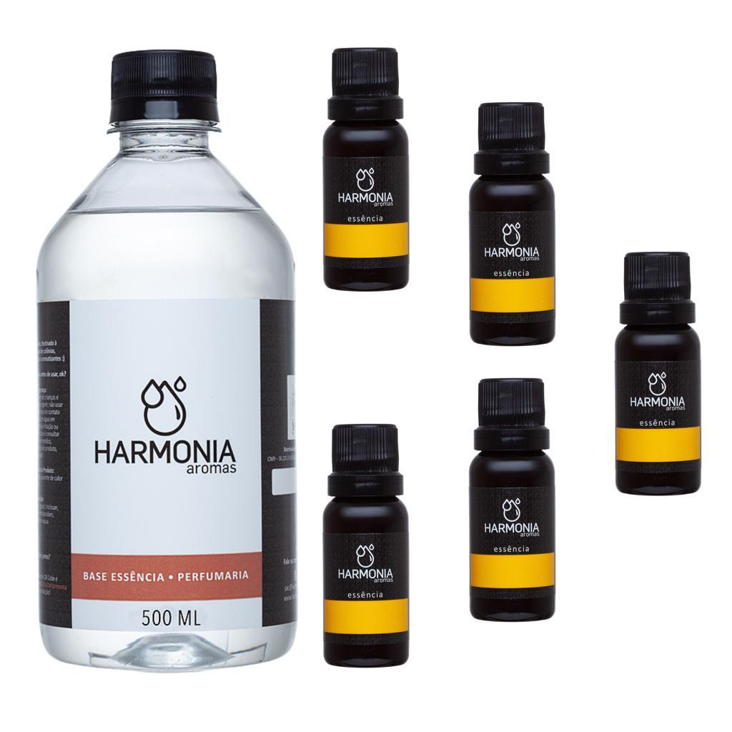 Kit 5 Essência Perfume Importado 20ml + 1 Base pronta | Shopee Brasil