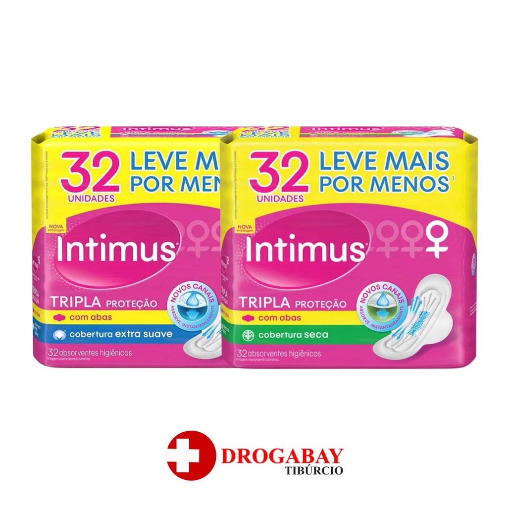 Absorvente Intimus Gel Tripla Proteção C/32 SECA/SUAVE | Shopee Brasil