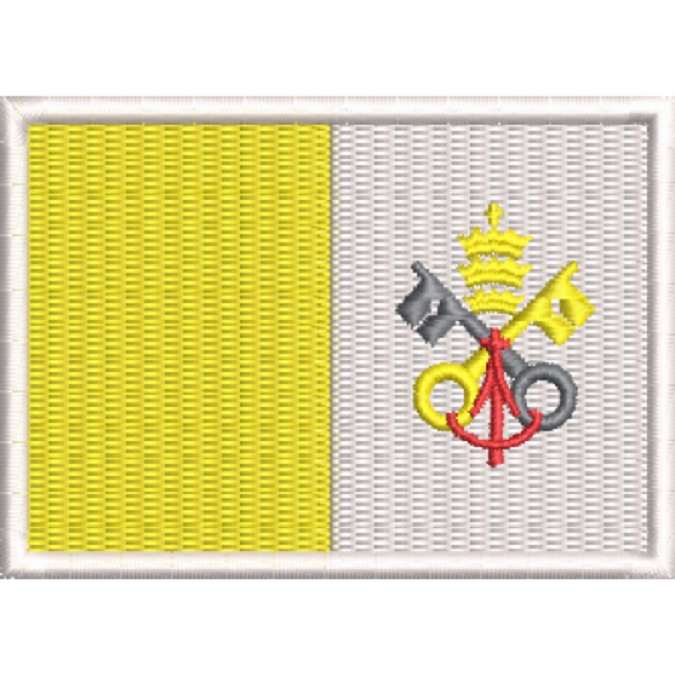 Patch Bordado bandeira Vaticano com carrapicho, para costurar ou ...
