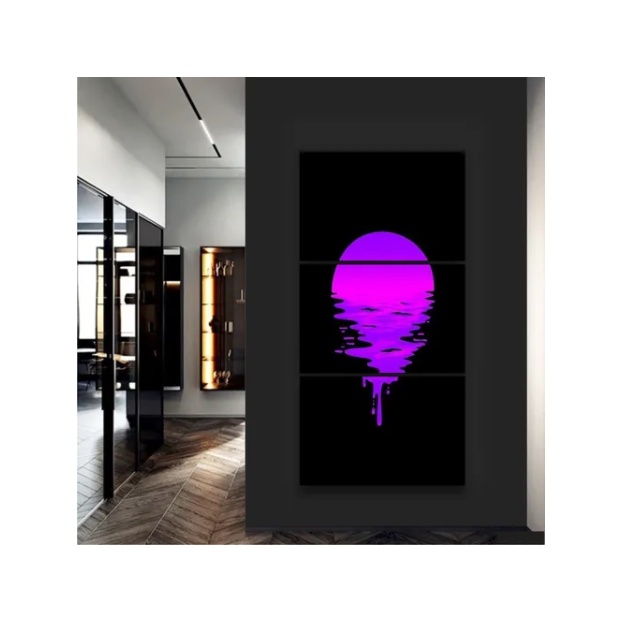 Quadro Decorativo Lua Roxa Neon Para Quarto Escritorio | Shopee Brasil