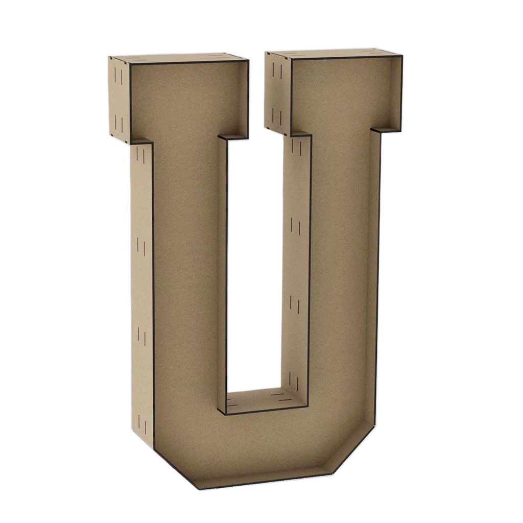 Letra Caixa U 30cm MDF Decoração Festa Nome Palavra Número | Shopee Brasil
