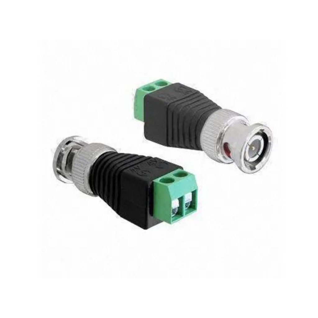 Kit 10 Conector Cftv Mola 6mm Bnc Borne Plug P4 Macho Para Camera De ...