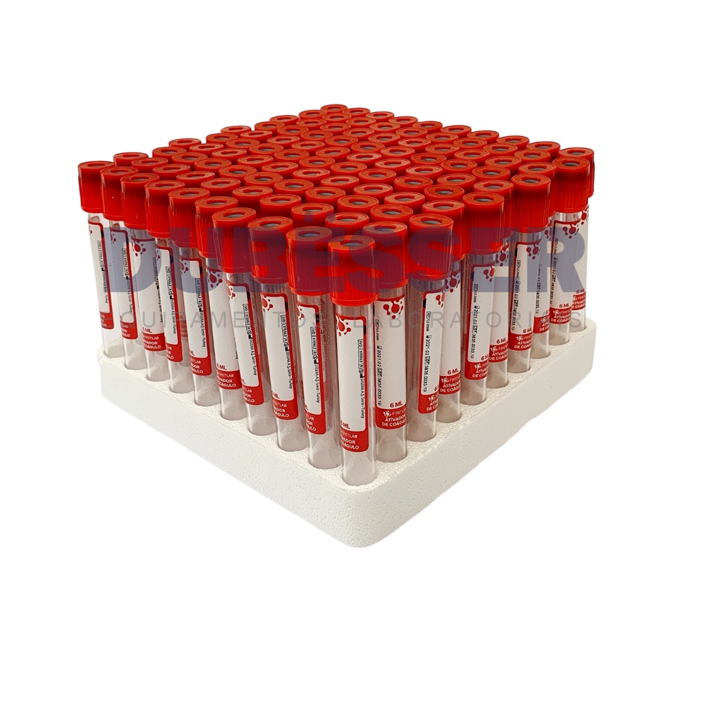 Tubo De Coleta 6ml Ativador De Coágulo 100un Tubo 13x75 Mm | Shopee Brasil