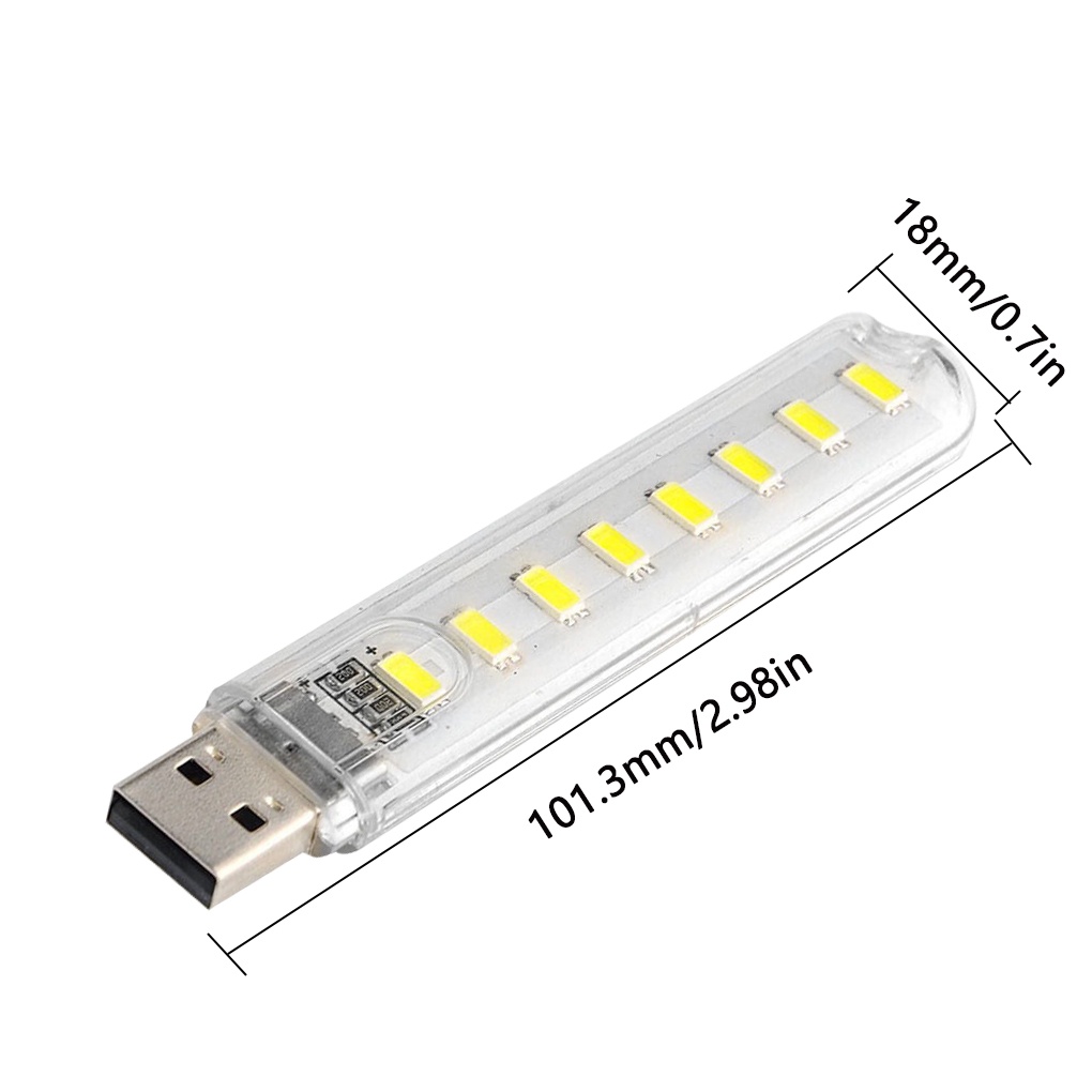 Luminária Led Usb Portátil Formato Pen Drive 8 Leds luz branca | Shopee ...