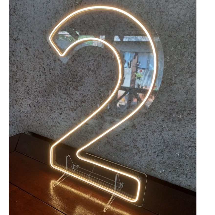 PLACA / PAINEL / LETREIRO LED NEON Número branco frio de 0 a 9 ( 60cm ...