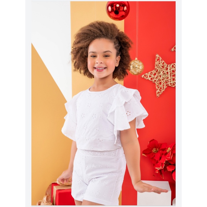 Conjunto de Short e Blusa (Milly Moda Infantil) | Shopee Brasil