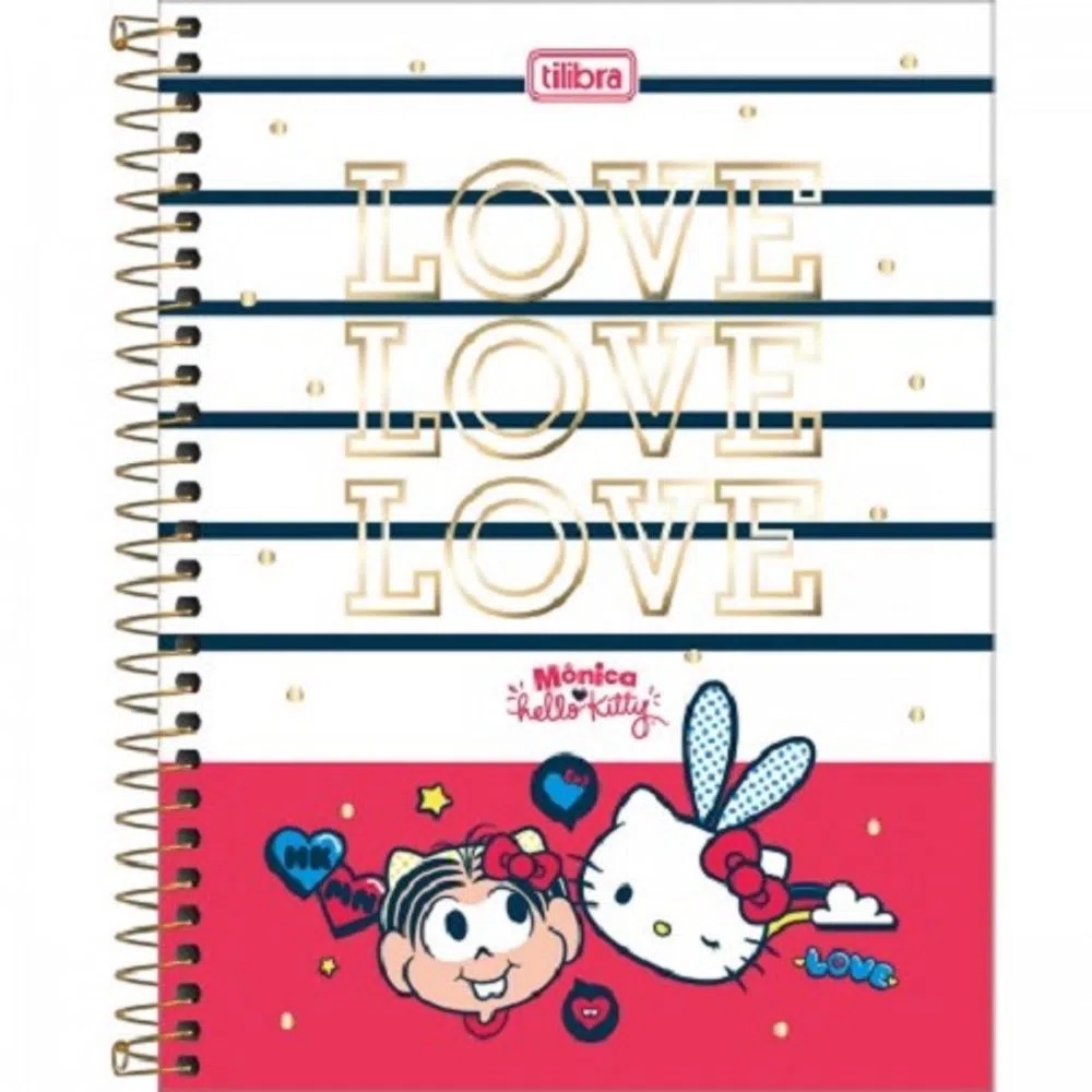 Caderno Colegial 1matéria 1x1 80F Monica Hello Kitty Tilibra S/l ...