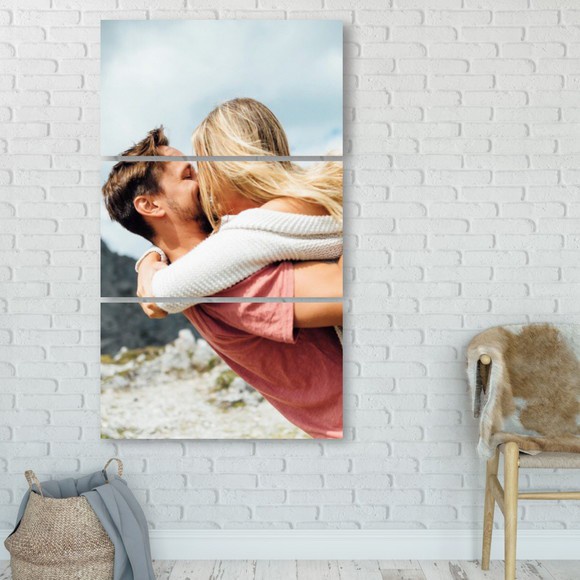 Kit Quadros Decorativo Mosaico 90x40 3 peças Personalizado Sua foto ...