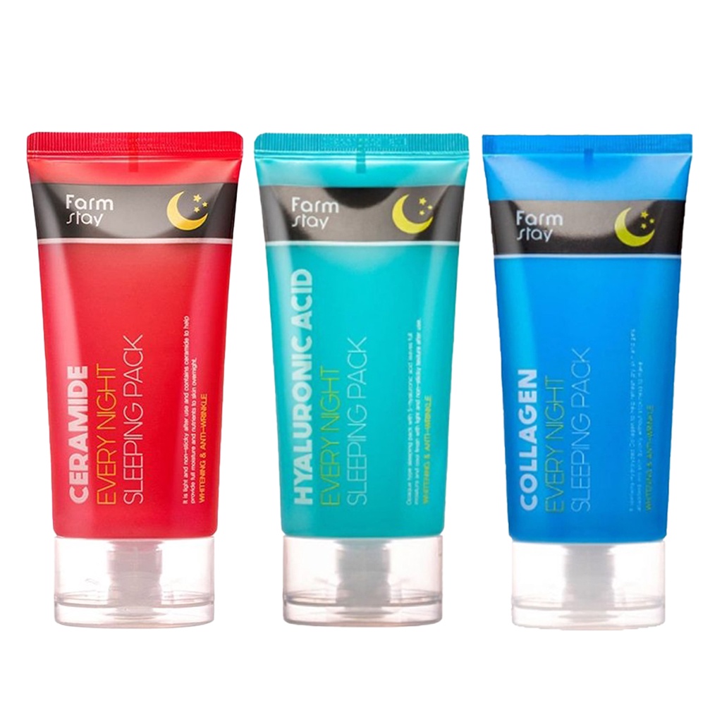 farmstay ceramide, hyaluronic acid, collagen every night sleeping pack ...