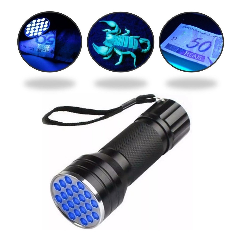 Lanterna Uv 9 Led Ultra Violeta Luz Negra Dinheiro Falso | Shopee Brasil
