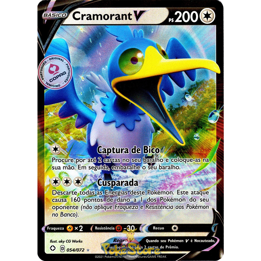 Carta Pokemon Cramorant V Português Card Original Copag | Shopee Brasil