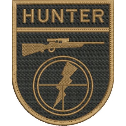 Patch 8x6,5 cm bordado hunter com ou sem carrapicho e também termocolante | Shopee Brasil