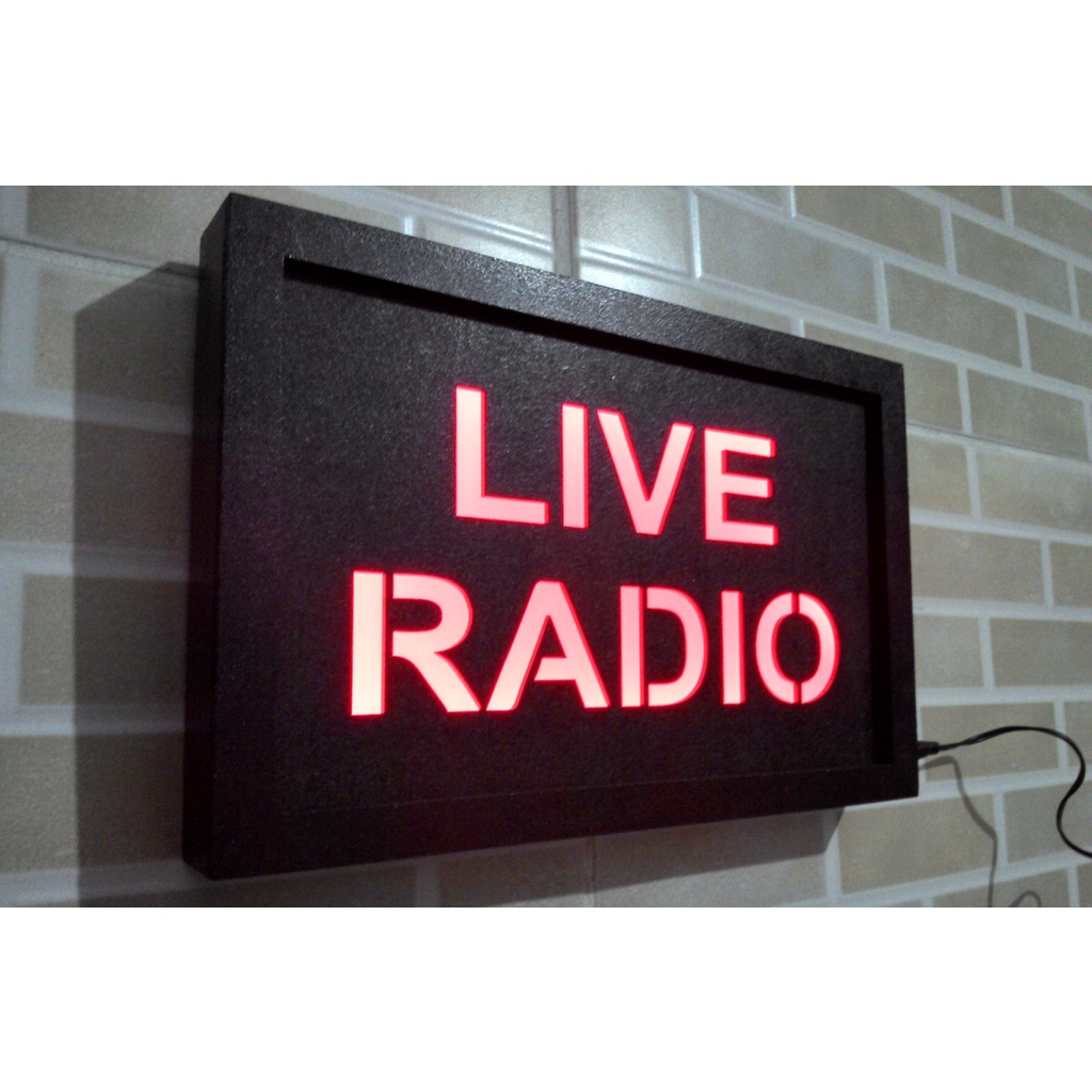 Luminoso Live Radio Led Neon Quadro Placa Estudio de gravação Youtube ...