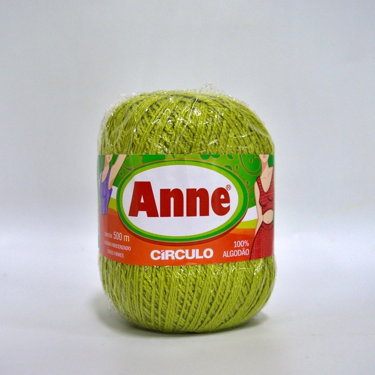 Linha Anne Para Crochê 100% Algodão 500 metros 1 unidade verde pistache ...