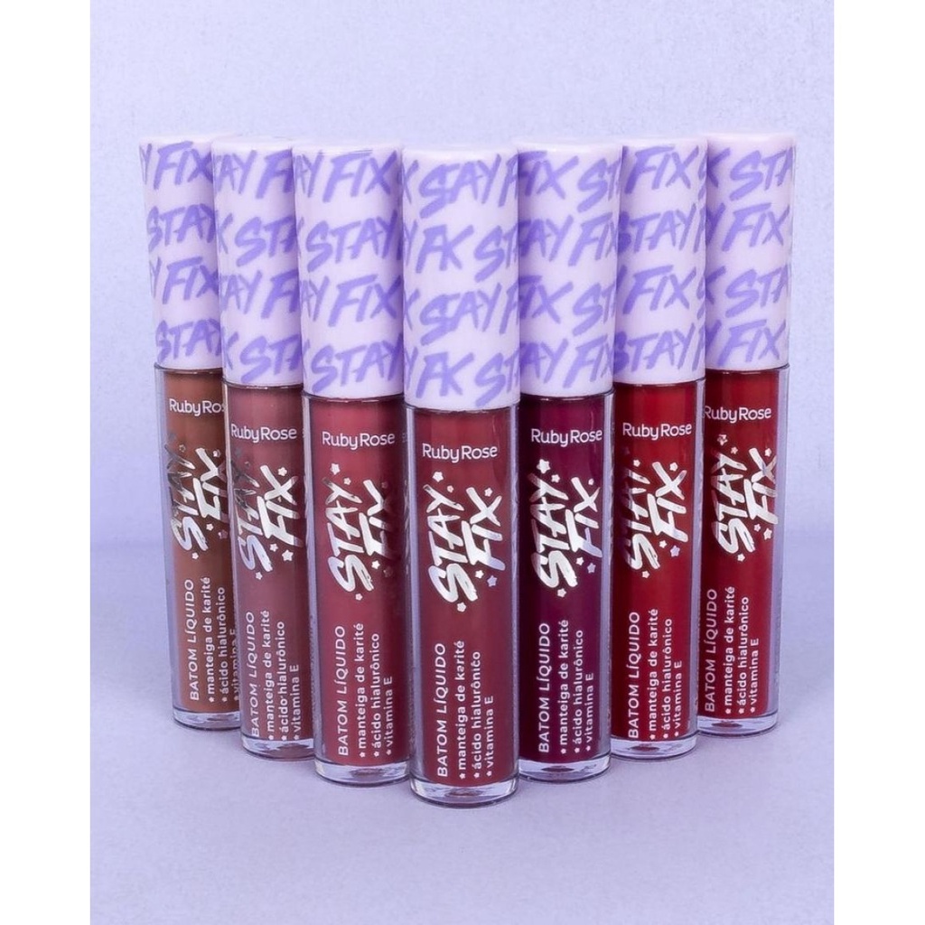 Batom Liquido Linha Stay Fix Hb569 - Ruby Rose - Escorrega o Preço