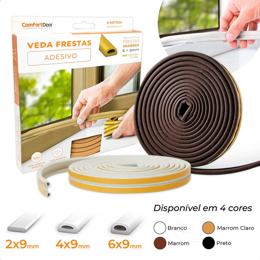 Veda Frestas Janela Porta 2mm 4mm 6mm Comfort Door 6 Metros Branco ...