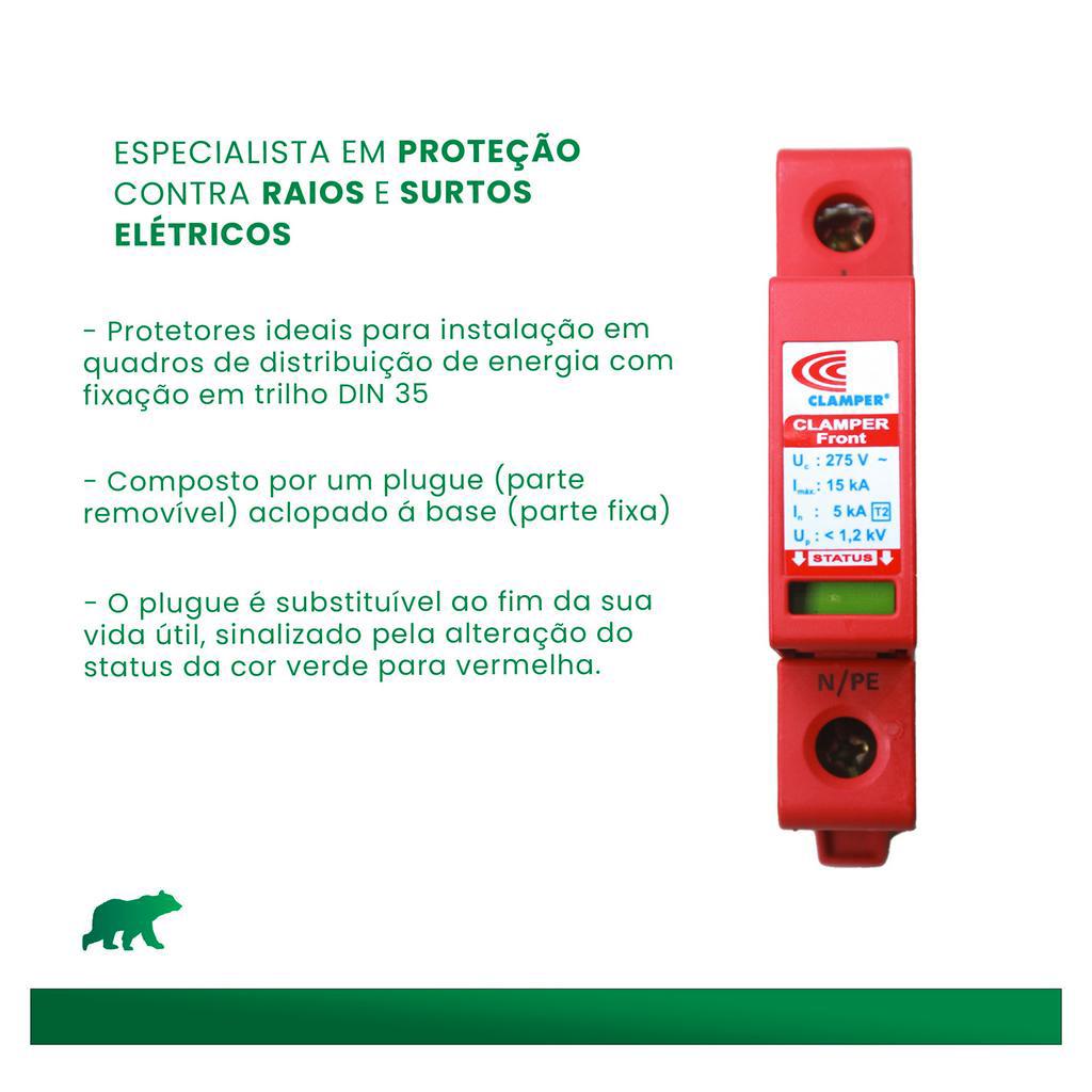 Dispositivo Protetor de Surto DPS Clamper FRONT Anti Raio CLASSE II ...